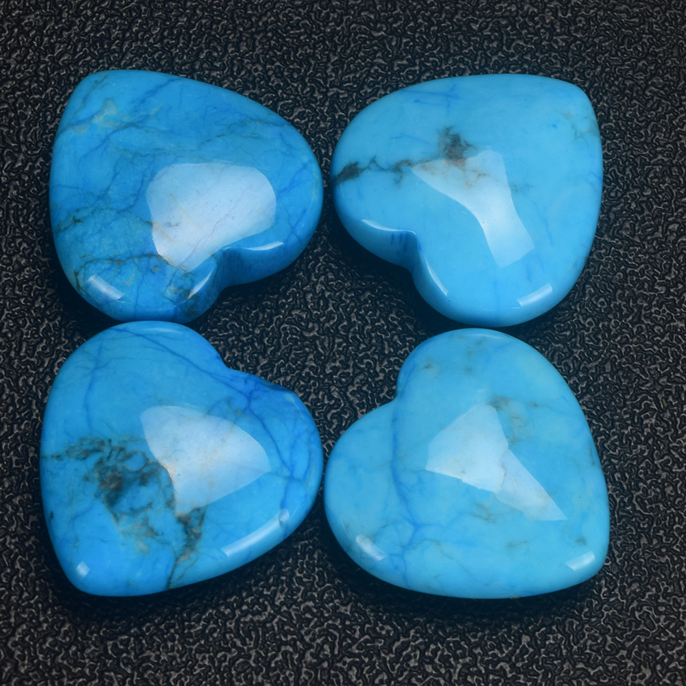 20mm 30mm 35mm Turquoise Heart Shape Gemstone Beads Natural Turquoise ...